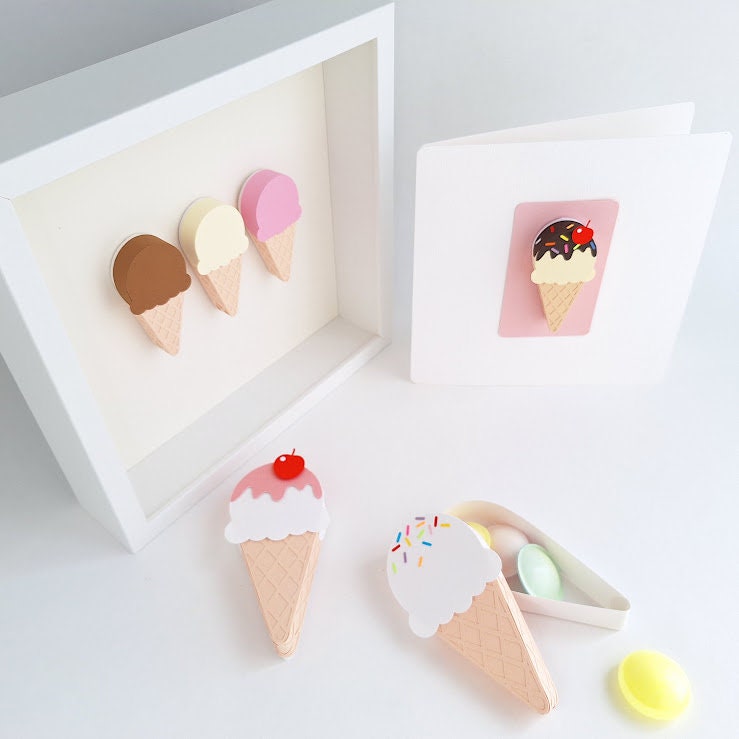 Ice Cream Cone Gift Box/paper Container / Treat Box/ DIY Gift Box ...