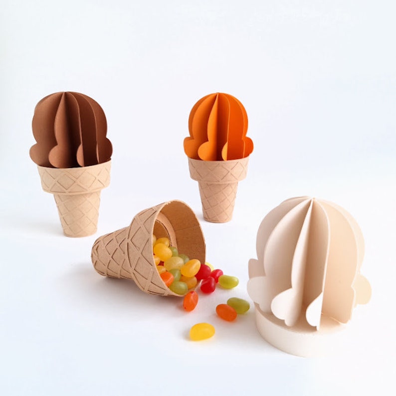 Ice Cream Cones Boxes SVG Cut File / Wedding Favour / DIY Treat Box ...