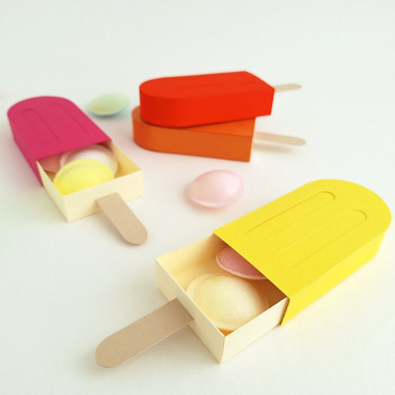 Popsicle Ice Lolly /paper Container / Ice Cream Stick / DIY Gift Box ...
