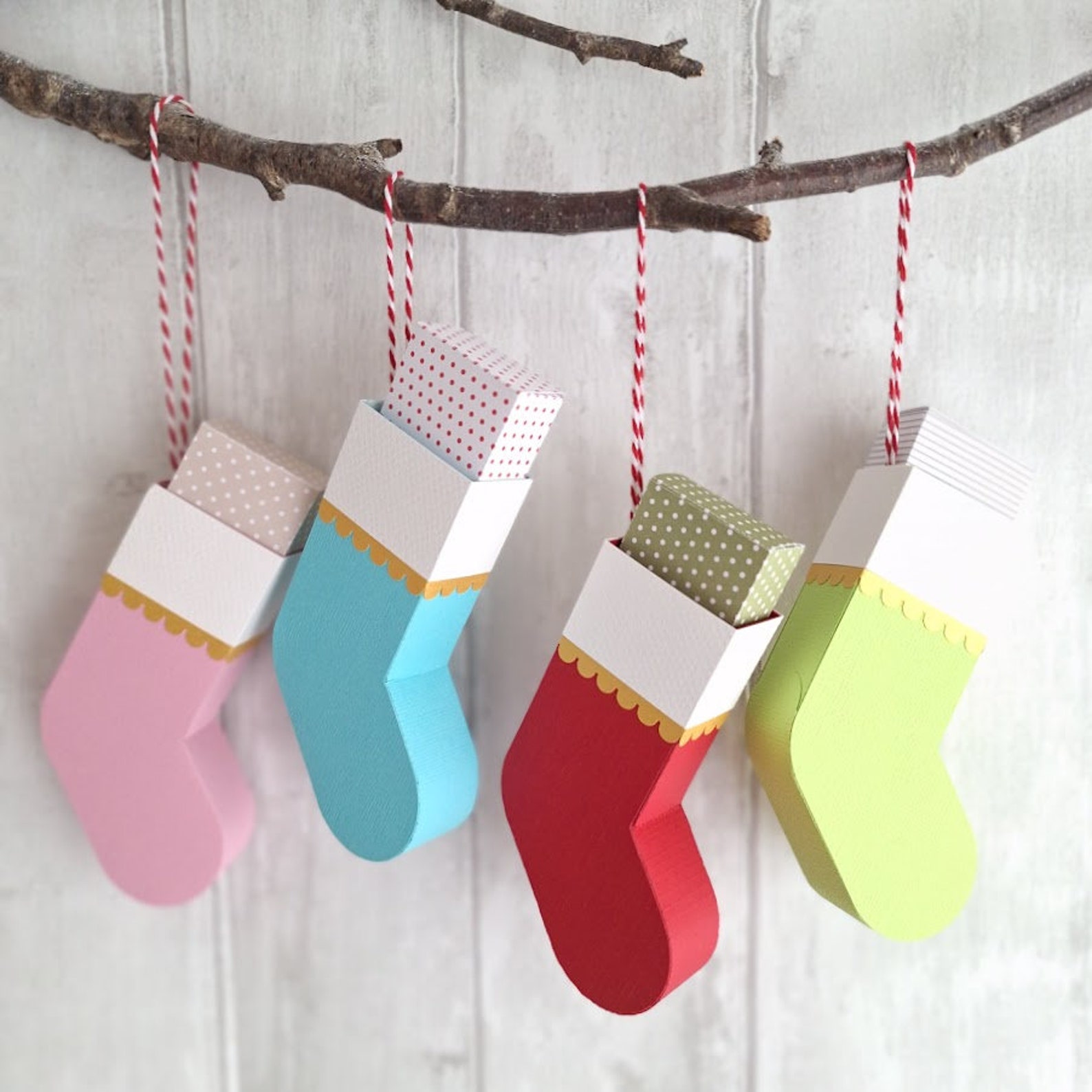 Christmas Stocking Gift Box SVG: DIY Tree Decoration (digital Download ...