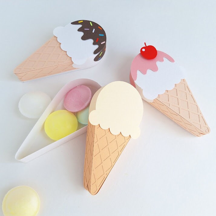 Ice Cream Cone Gift Box/paper Container / Treat Box/ DIY Gift Box ...