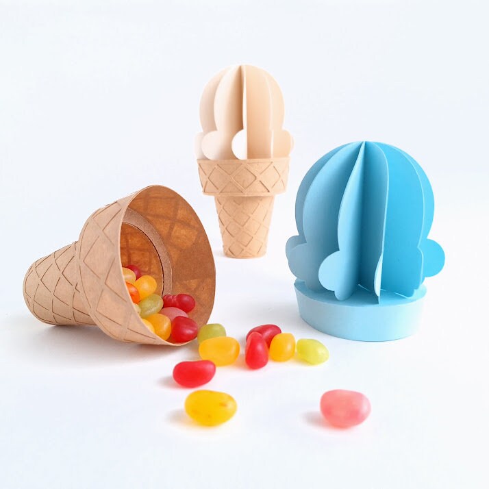 Ice Cream Cones Boxes SVG Cut File / Wedding Favour / DIY Treat Box ...
