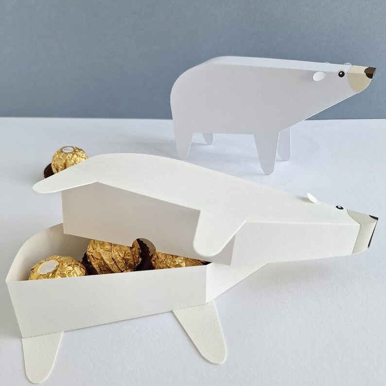 Polar Bear Gift Box SVG Template: DIY Party Favor (digital Download) - Etsy