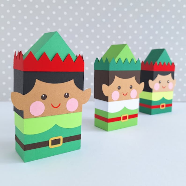 Elf Gift Box SVG: Christmas Treat Box, Advent Calendar (digital ...
