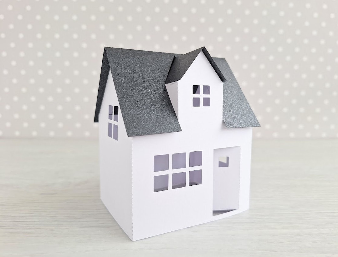 3D Paper House / Christmas House/ DIY Tea Light/ Paper Village/ Tea ...
