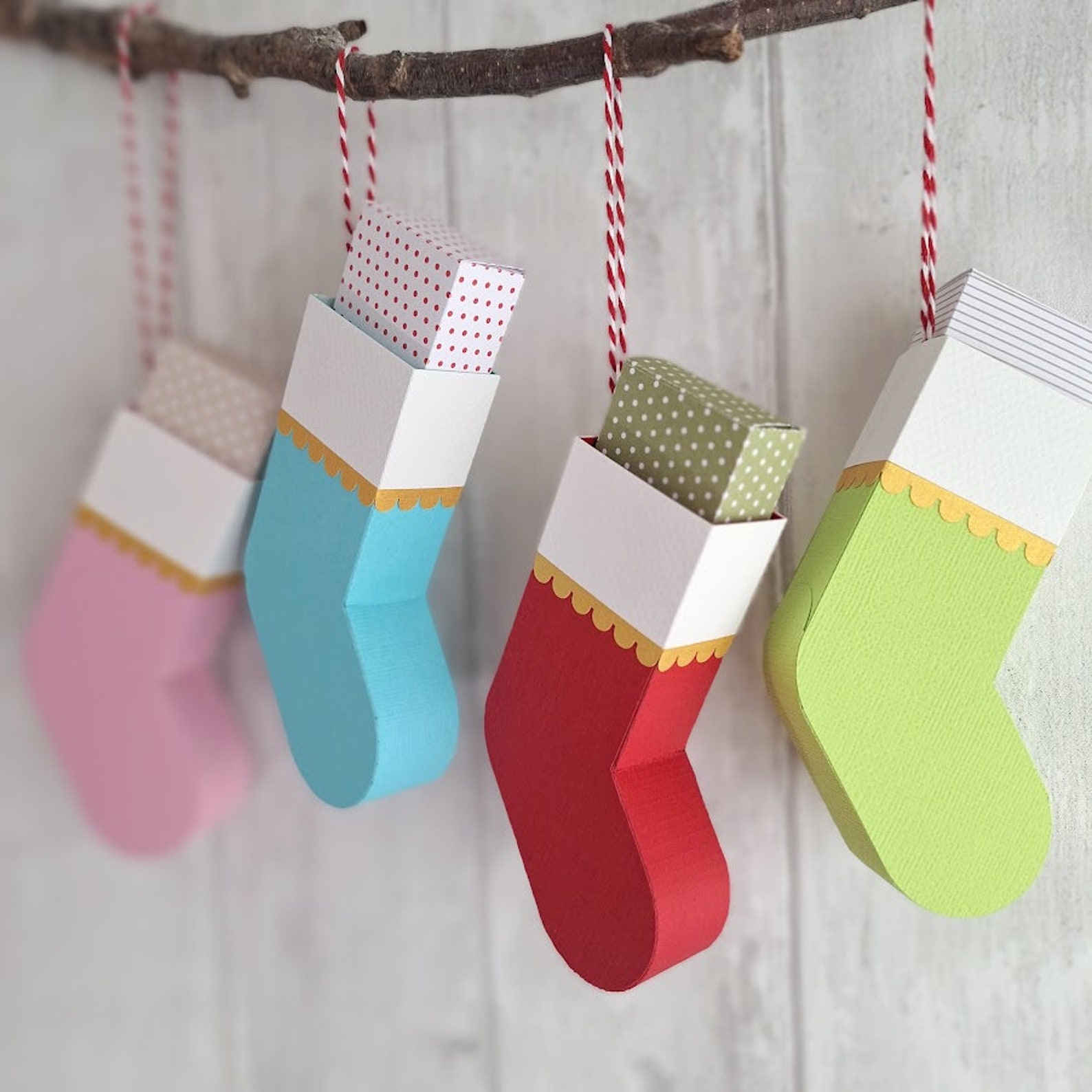 Christmas Stocking Gift Box SVG: DIY Tree Decoration (digital Download ...