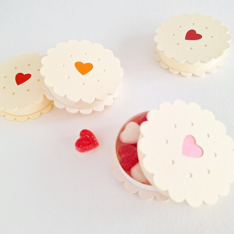 Valentine Heart Cookie/biscuit Gift Box/ Party Favour Boxes / Treat Box ...