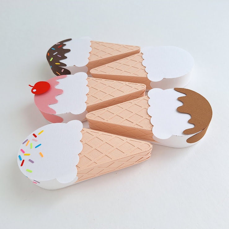 Ice Cream Cone Gift Box/paper Container / Treat Box/ DIY Gift Box ...