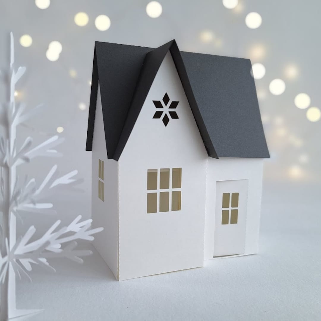 DIY Paper Christmas Village: Tea Light House SVG (digital Download) - Etsy