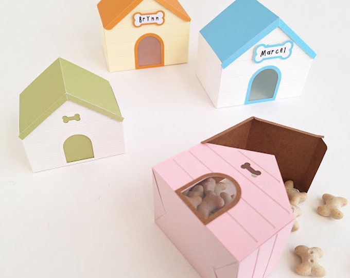 Puppy Dog Birthday Party Printable Dog House Favor Box / Dog Spa Party ...