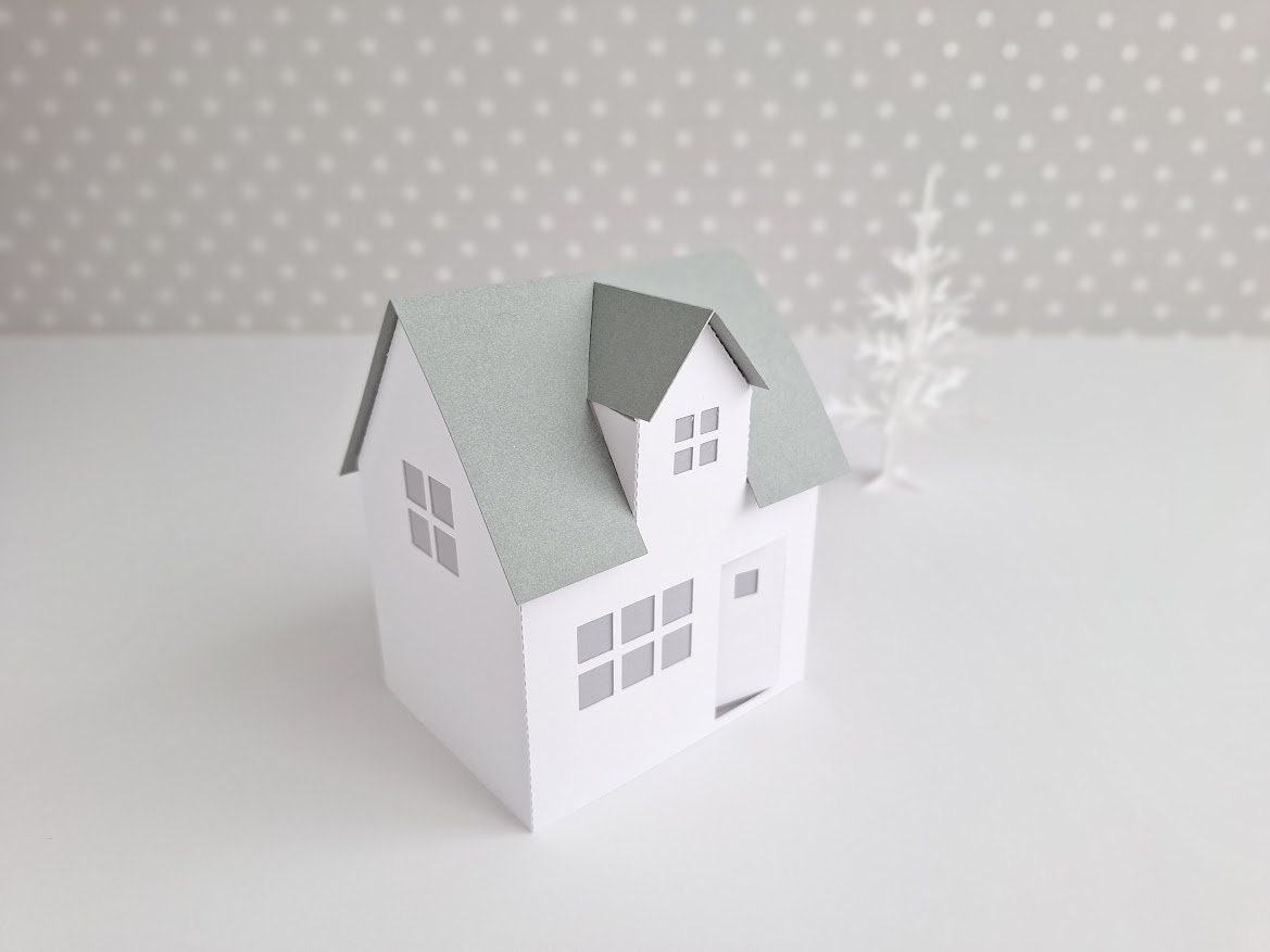 3D Paper House / Christmas House/ DIY Tea Light/ Paper Village/ Tea ...