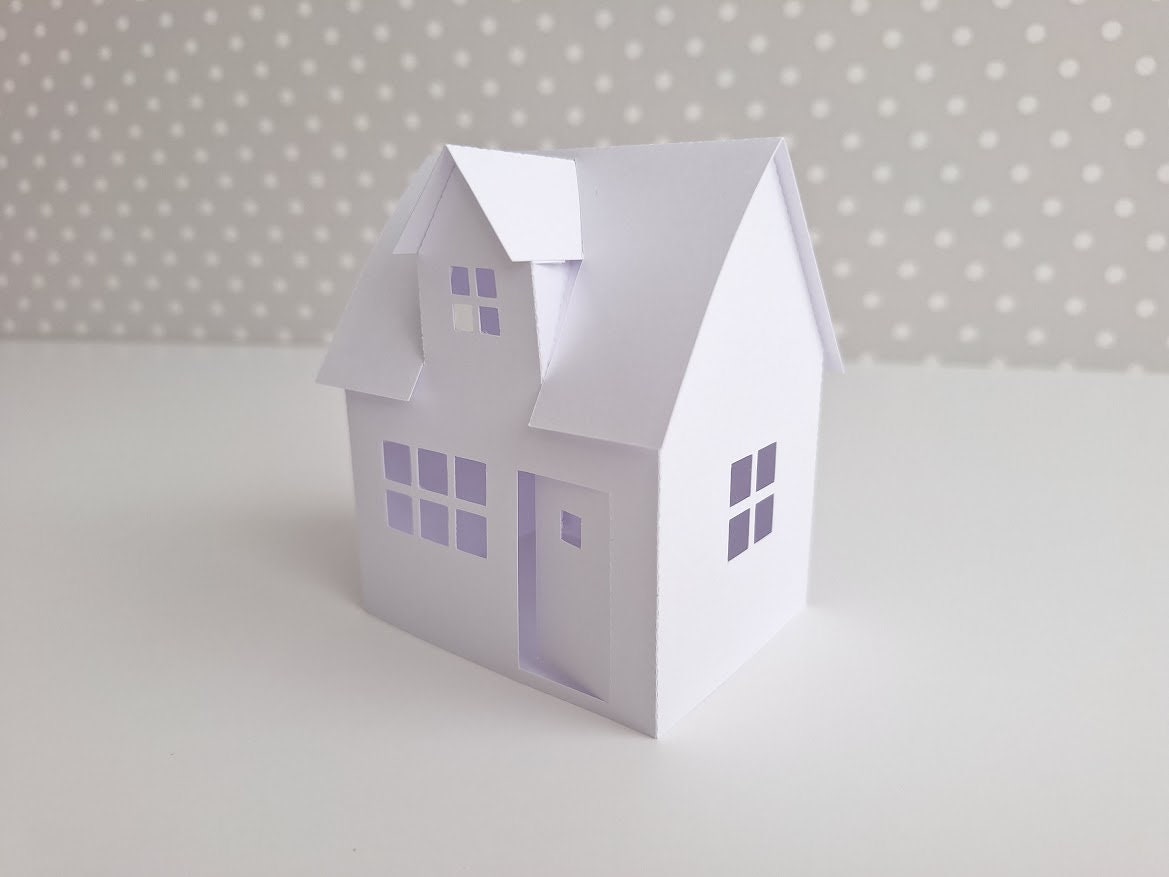 3D Paper House / Christmas House/ DIY Tea Light/ Paper Village/ Tea ...