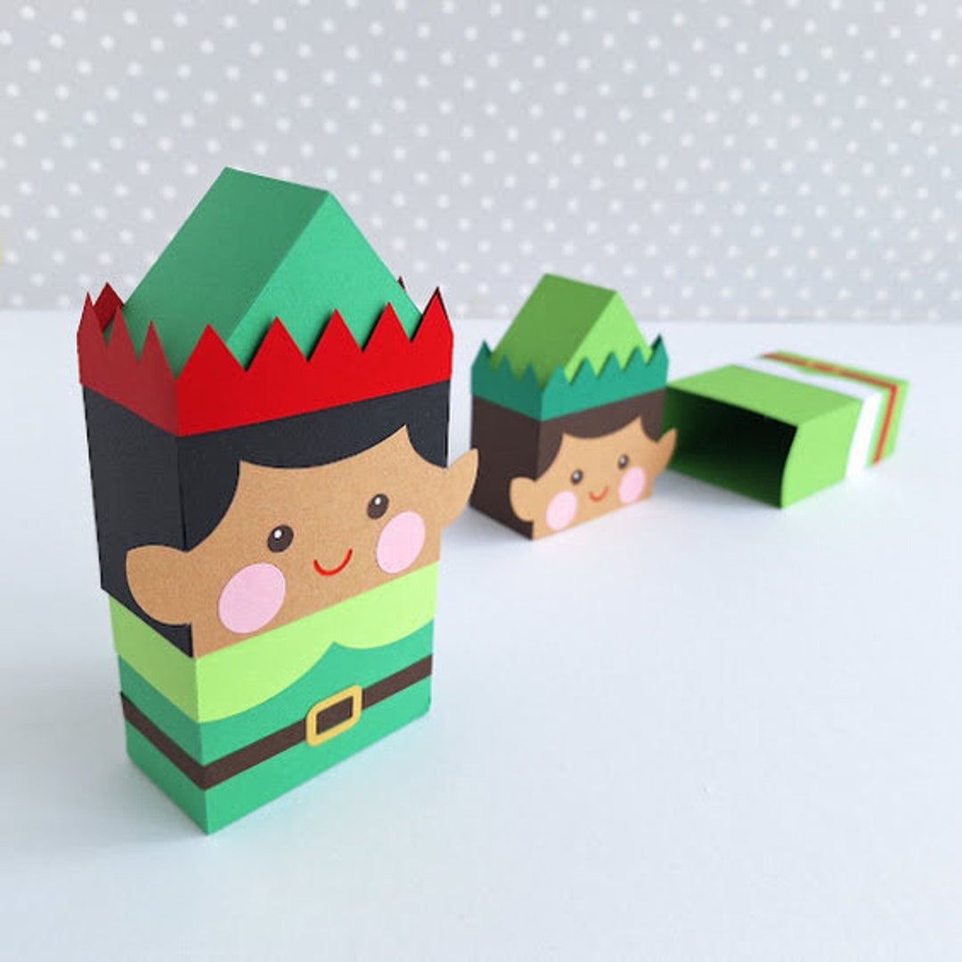 Elf Gift Box SVG: Christmas Treat Box, Advent Calendar (digital ...