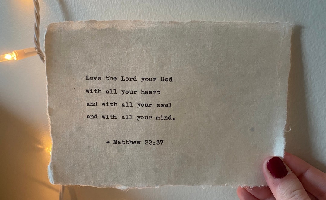 Matthew 22:37 - Bible Verse Typewriter Print - Etsy