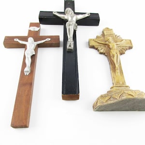 Collection of Three Crucifixes Christ Figure and - Etsy