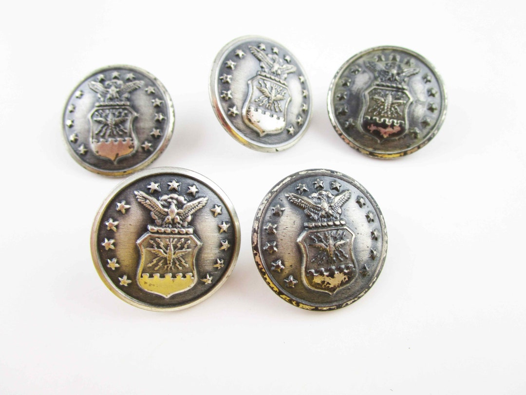 Five Vintage Buttons - 'scovill Mfg Co., Waterbury' - Five Military ...