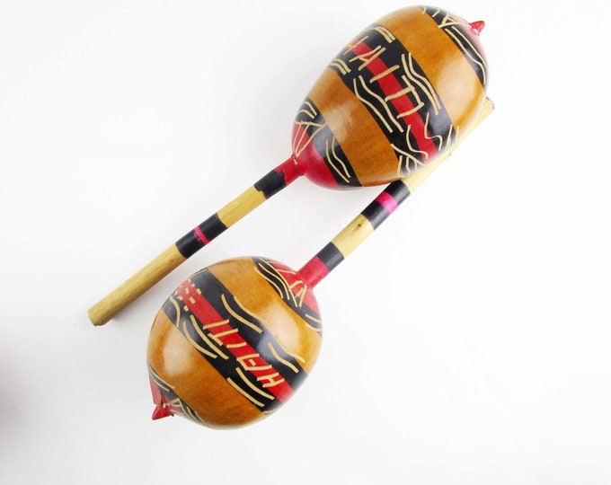 Pair of Haitian Maracas - Tourist Maracas - Brightly Colored Percussion ...