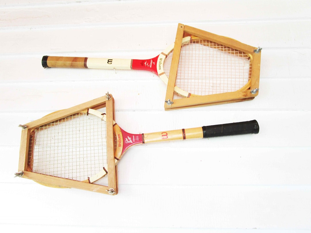 Two Vintage Tennis Rackets - Wall Art - Sports Den - Wilson Wood ...