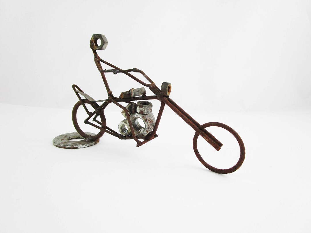 A Rusty Rider Metal Chopper Sculpture Shabby Look Motorcycle Sculpture ...