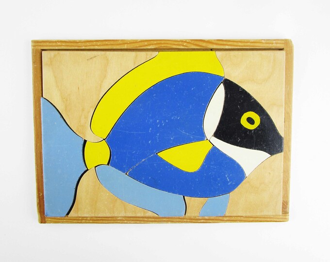 A 'fish' Tray Puzzle All Wood Puzzle 'powder Blue Tang' Salt Water Fish ...