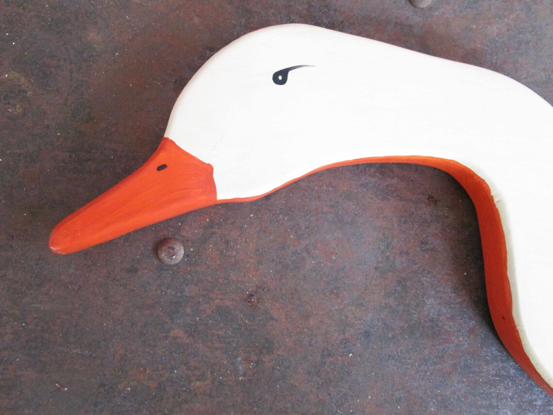Vintage Hand-painted Goose Painted Wood Goose Wall Art - Etsy