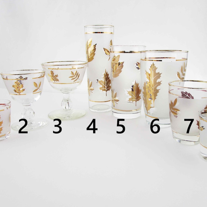 Libby Gold Leaf Barware - Etsy