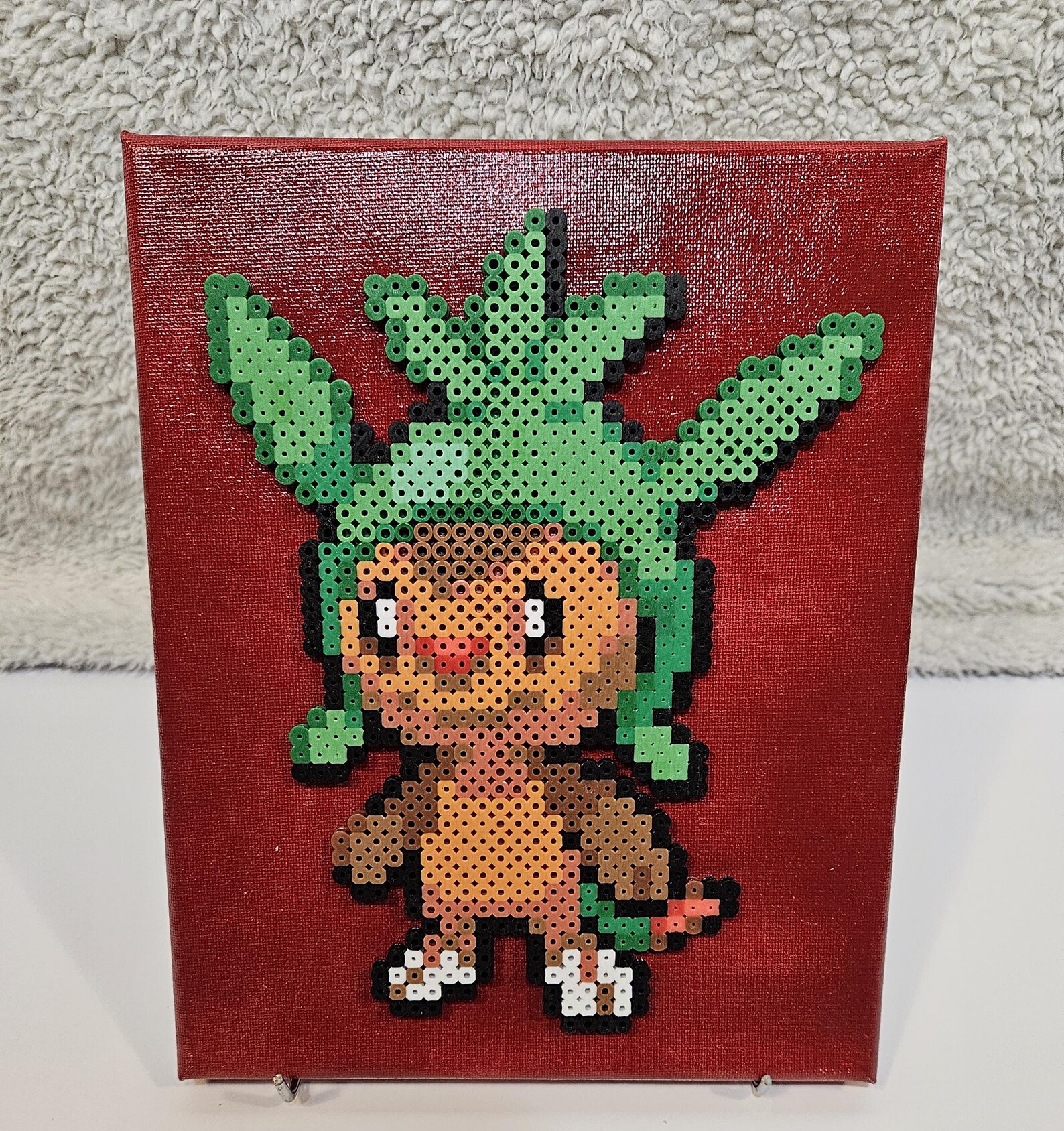 Chespin Pokemon Perler Bead Canvas Art - Etsy