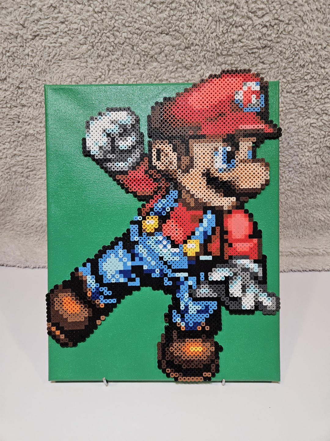 Smash Bros Mario Perler Bead Canvas Art - Etsy