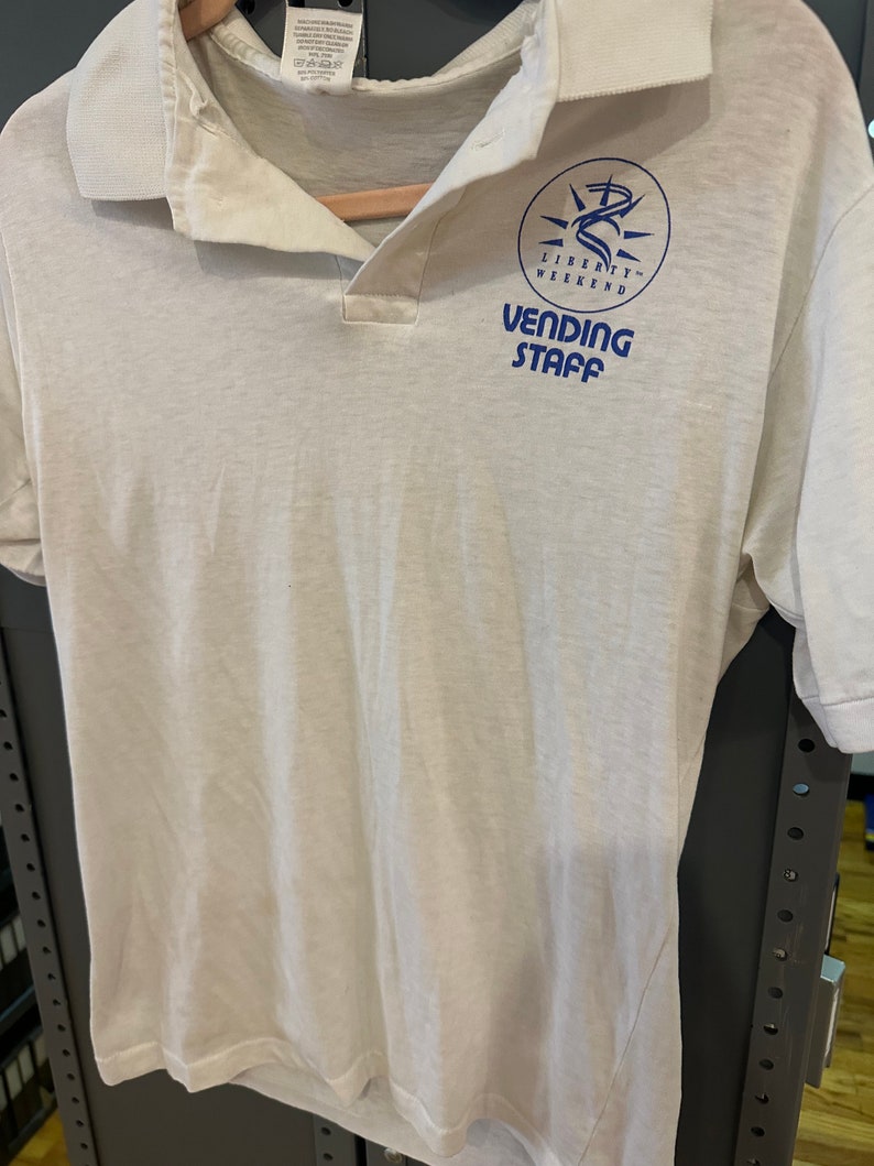 Official 1986 Liberty Weekend Vendors White Polo T-shirt - Statue of ...