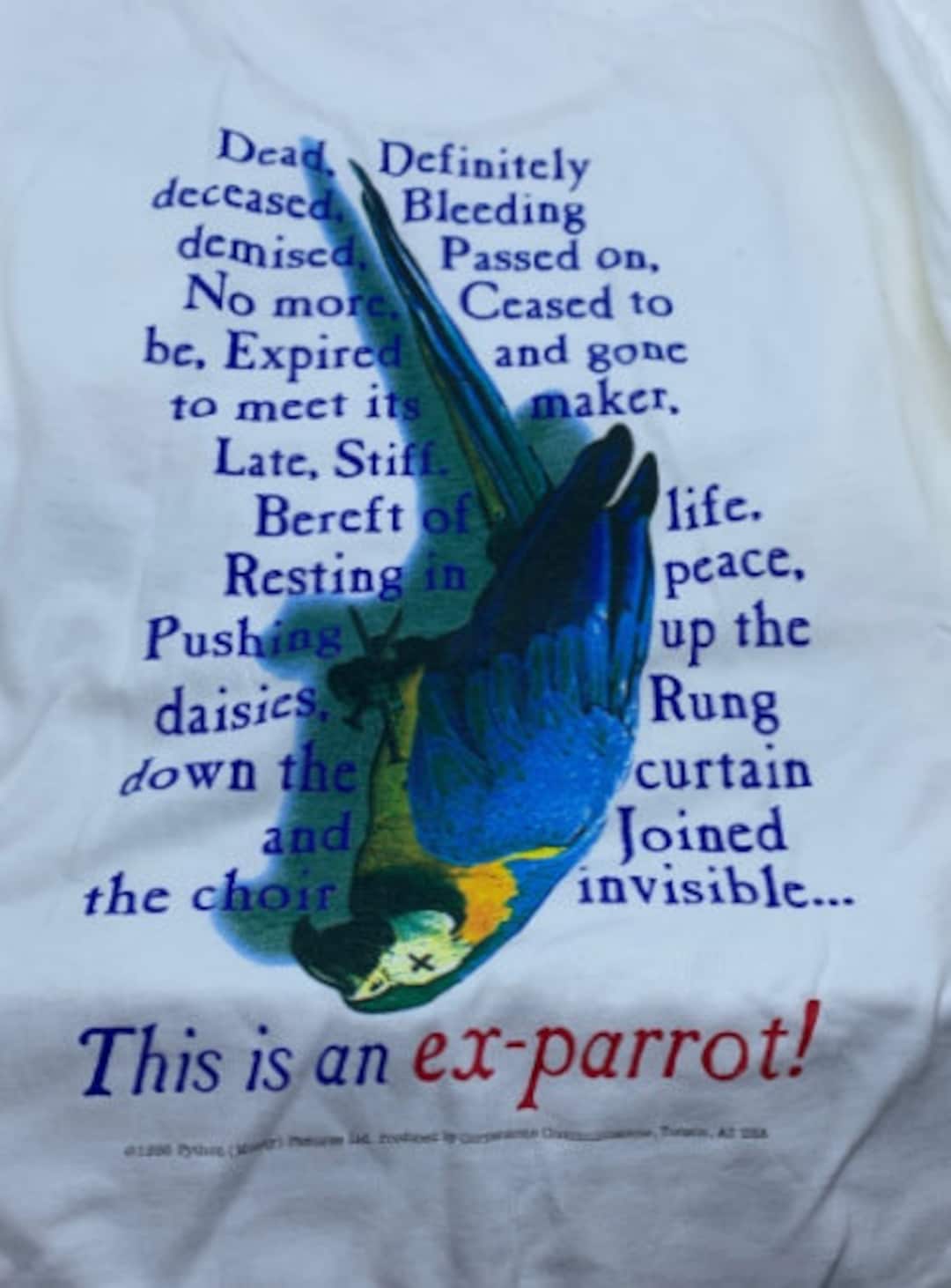 Officially Licensed Monty Python Dead Parrot Shirt - New in Bag - RARE ...
