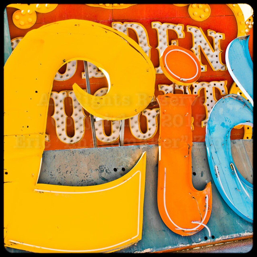 Golden Nugget Sign Las Vegas Art From the Iconic Neon Boneyard Signs as ...