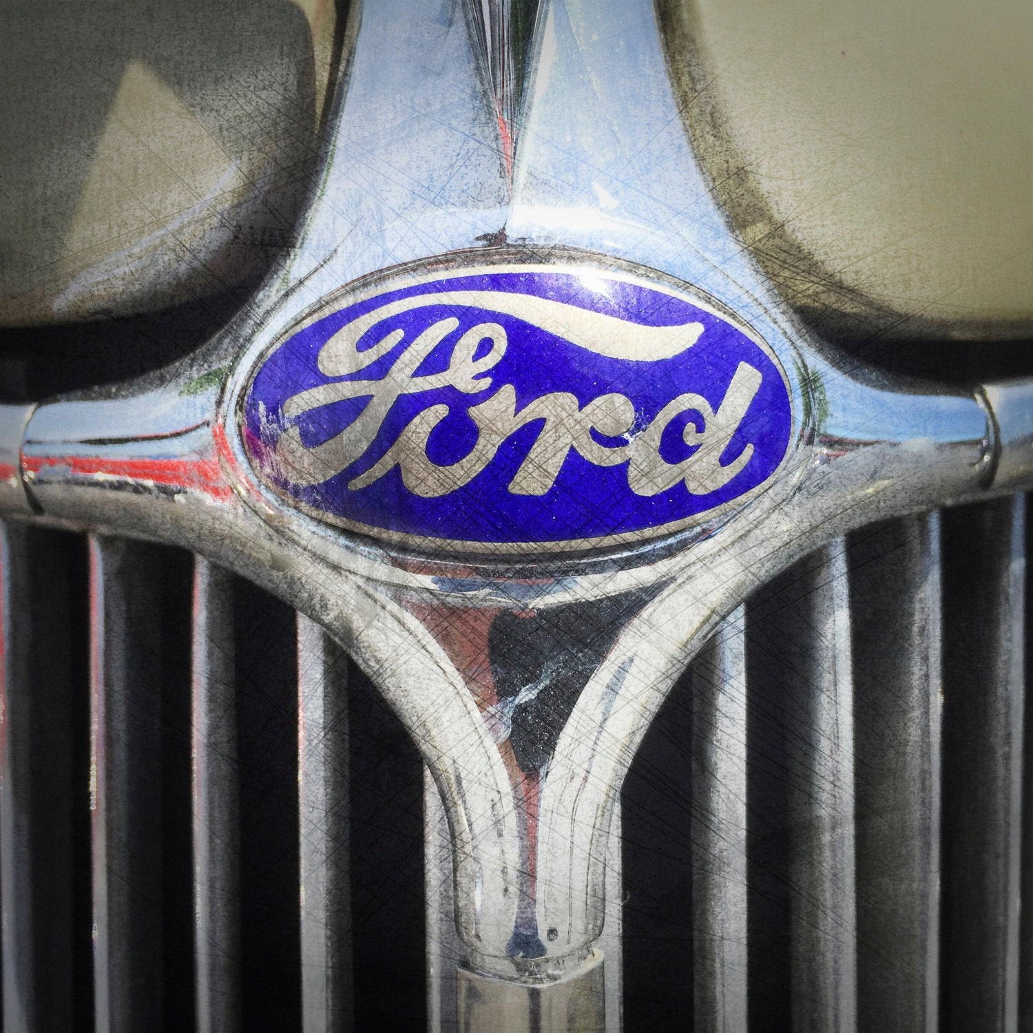 Vintage Ford Truck Grill Emblem Fine Art Print - Etsy