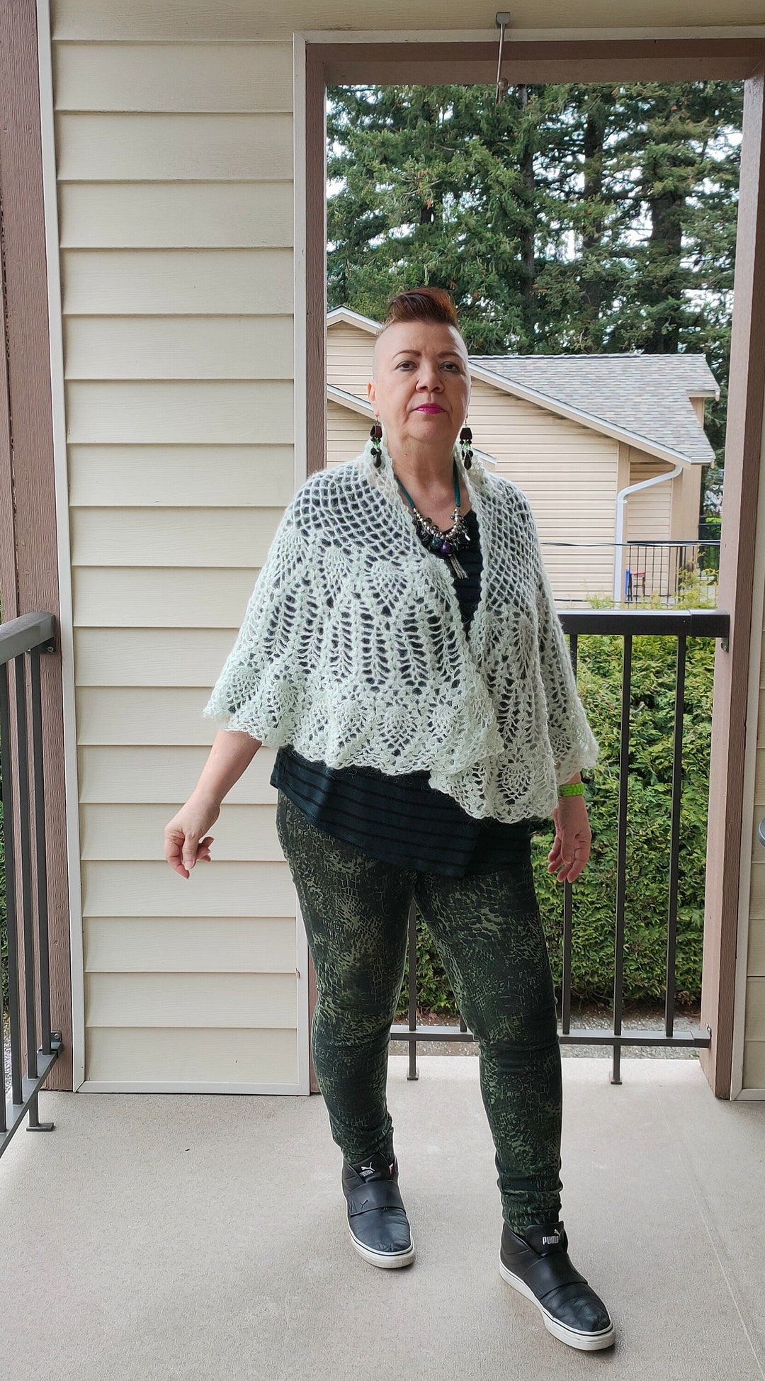Plus Size Handmade Pineapple Crochet Shawl - Etsy