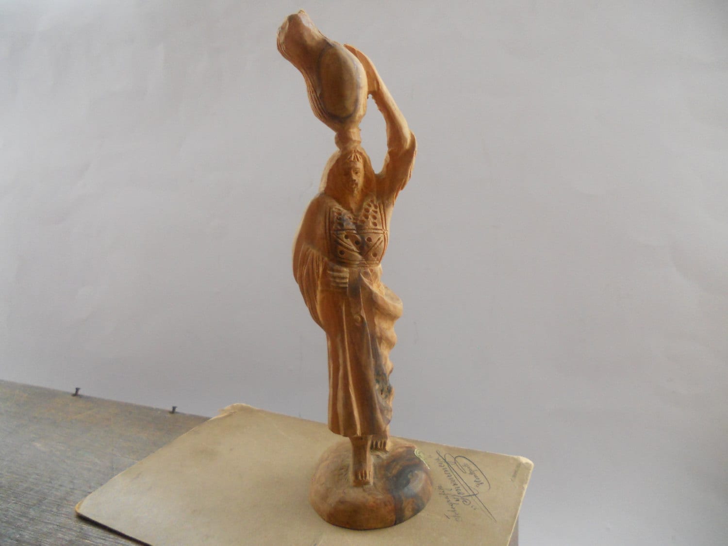 Vintage Wooden Handcarved Figurine Wooden Statue Handmade in Bethlehem ...