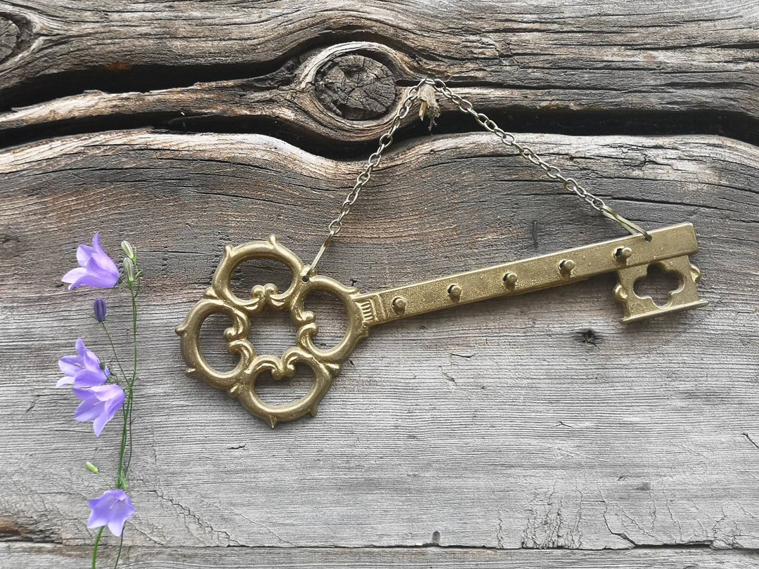 Vintage Brass Key Holder Made in Italy Rustic Key Hanger Brass Key Rack ...