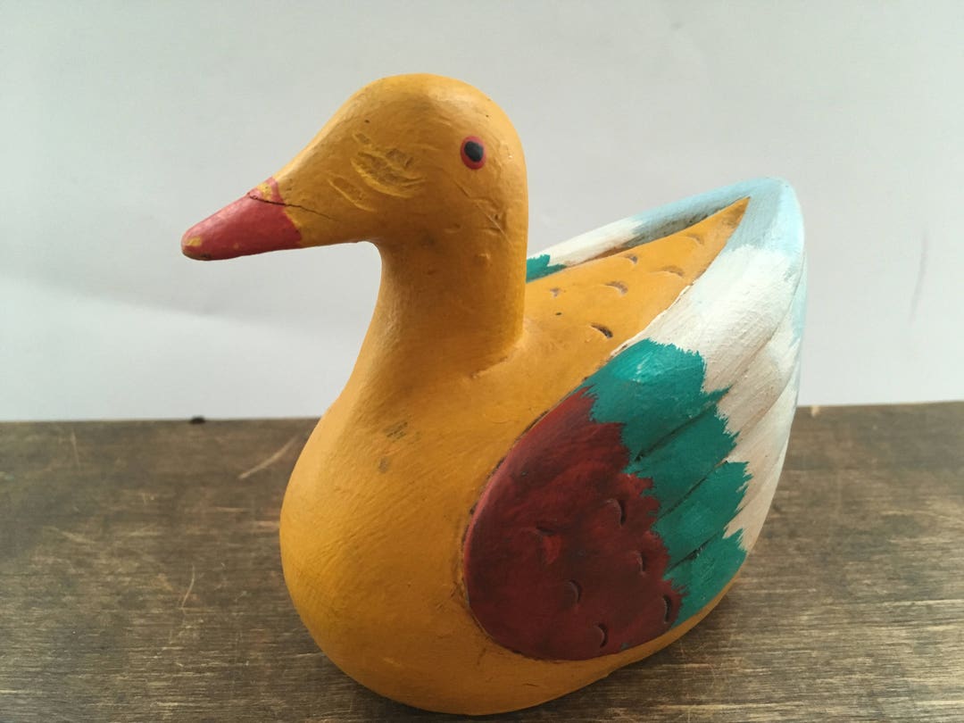 Wooden Duck Figurine Wooden Chicken Statue Easter Centerpiece Easter ...