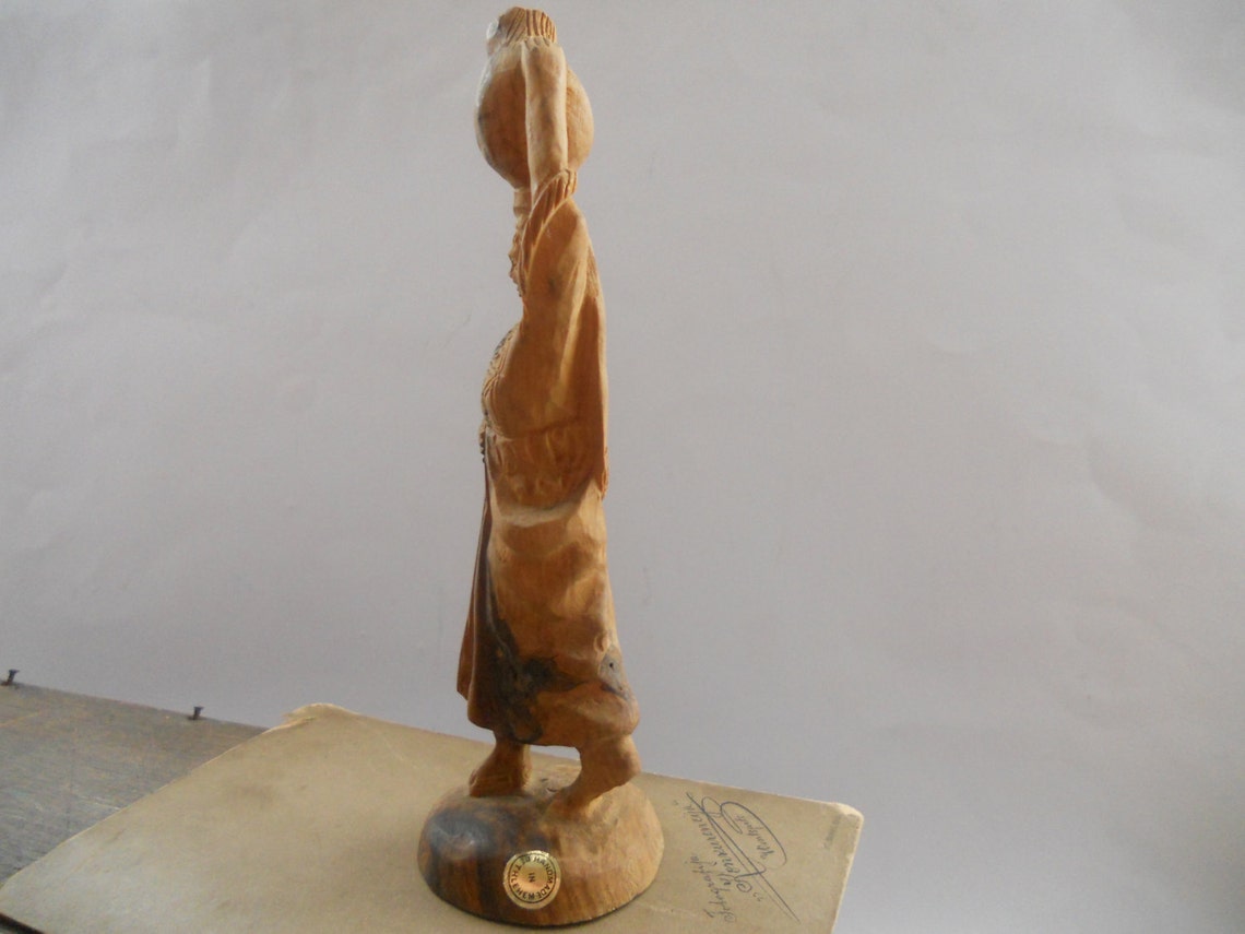 Vintage Wooden Handcarved Figurine Wooden Statue Handmade in | Etsy