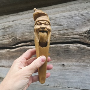 Vintage Rare Hand Carved Wooden Nutcracker Kitchen Tool Christmas Gift ...