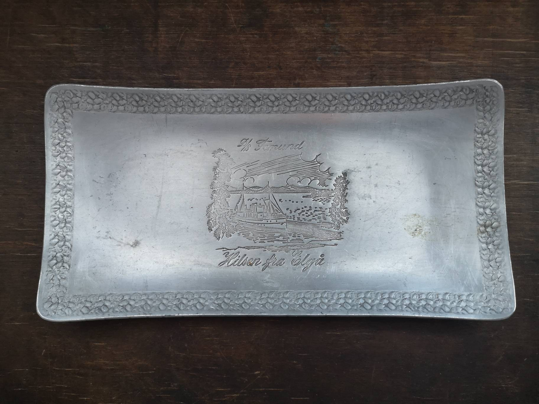 Vintage Pewter Tray Hand Hammered Pewter Ware Norwegian Serving Tray ...