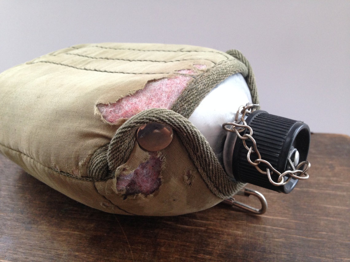 Vintage army flask Water Bottle Aluminum Military Flask Army | Etsy