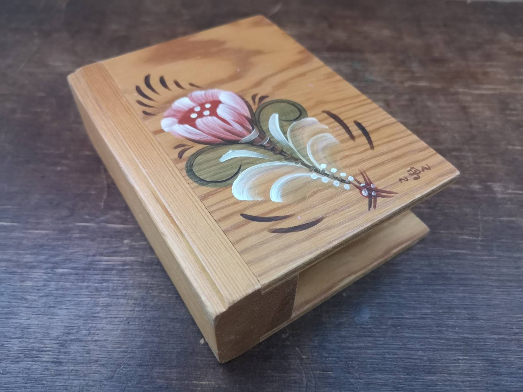 Vintage Swedish Wooden Match Box Holder Floral Matches Holder - Etsy