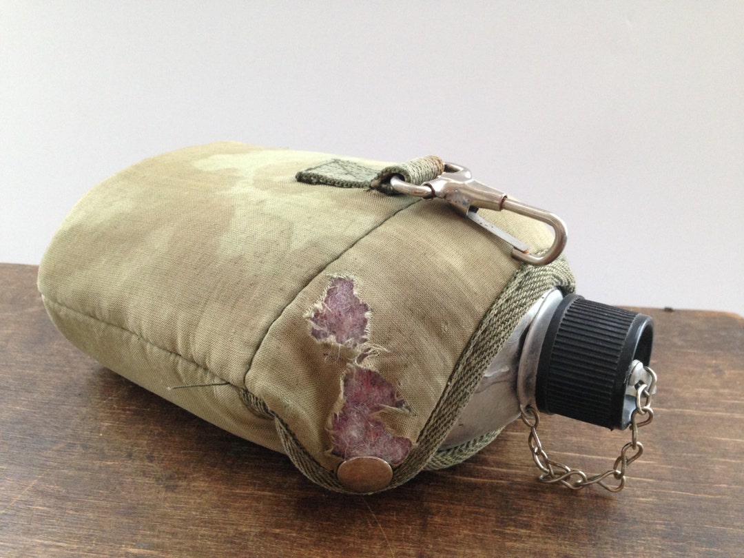 Vintage Army Flask Water Bottle Aluminum Military Flask Army Flask ...