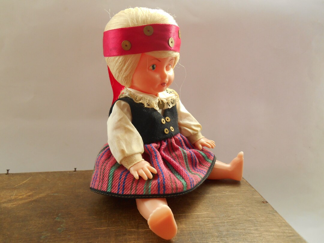 Soviet Vintage Plastic Doll in National Costume USSR Era Plastic Doll ...