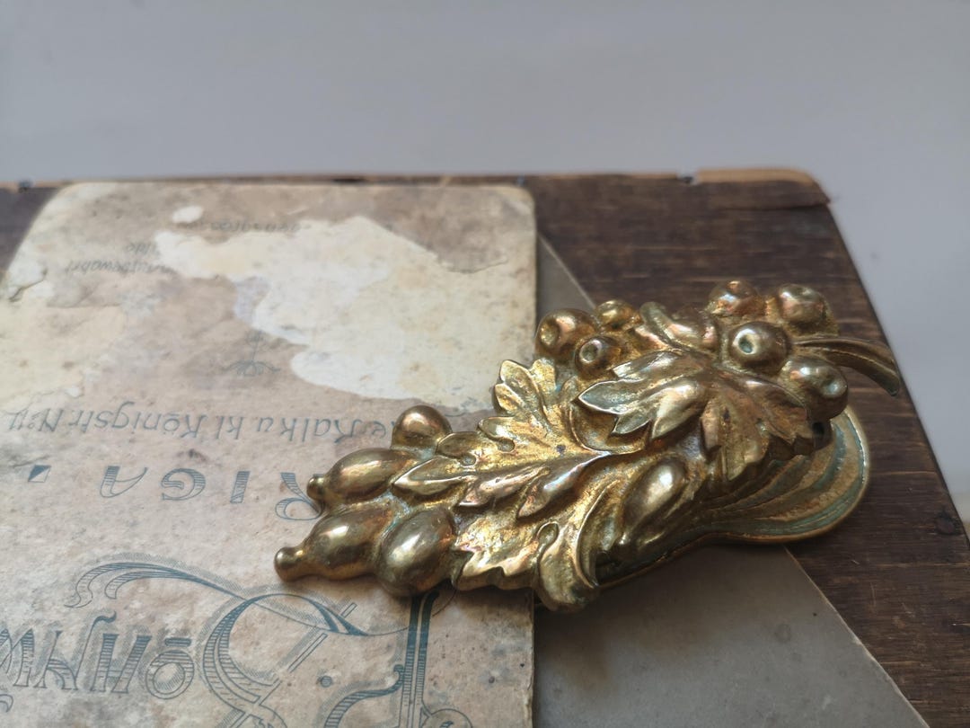 Vintage Brass Paper Clip Antique Document Holder Floral Brass Clip ...
