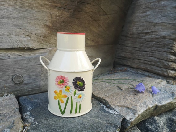 Vintage Milk Can Floral Tin Milk Can Decorative Milk Can - Etsy