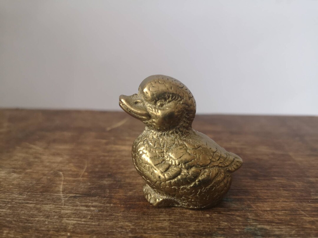 Tiny Brass Duck Figurine Miniature Brass Duck Collectible Miniature ...