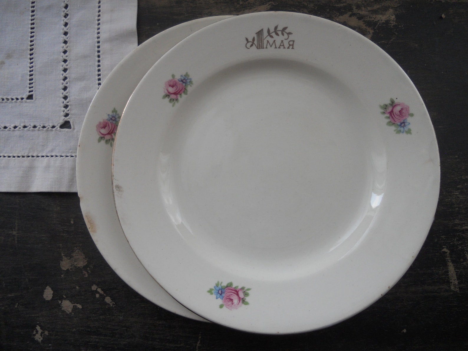 Soviet Vintage Plates Set of 2 Soviet Symbolism 1st of May | Etsy