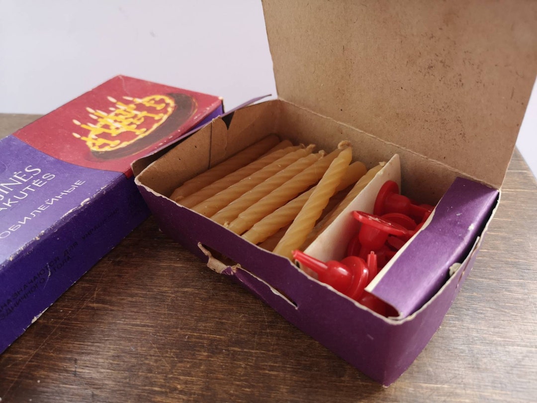 Vintage Soviet Birthday Cake Candle Set of 2 USSR Era Candles Made in ...