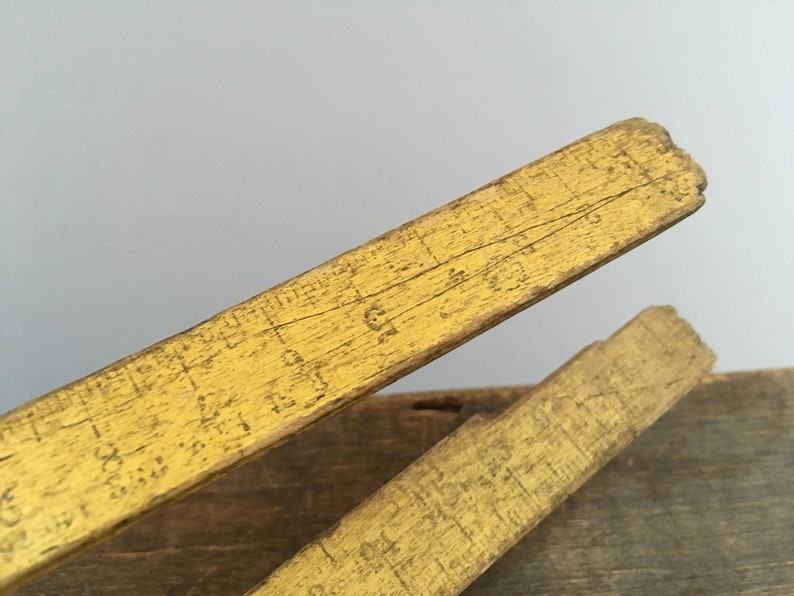 Soviet Vintage Wooden Folding Ruler Yellow Industrial Ruler USSR Era ...