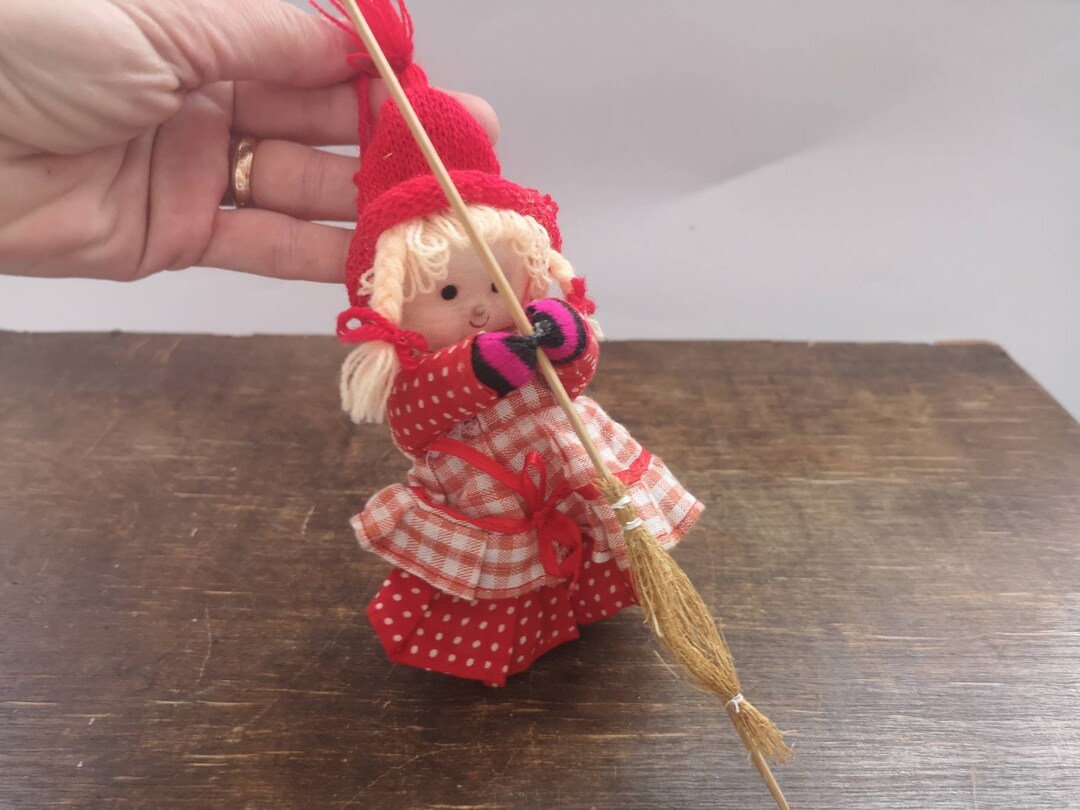 Swedish Doll Miniature Witch Figurine Small Wooden Folk Doll Sweden ...